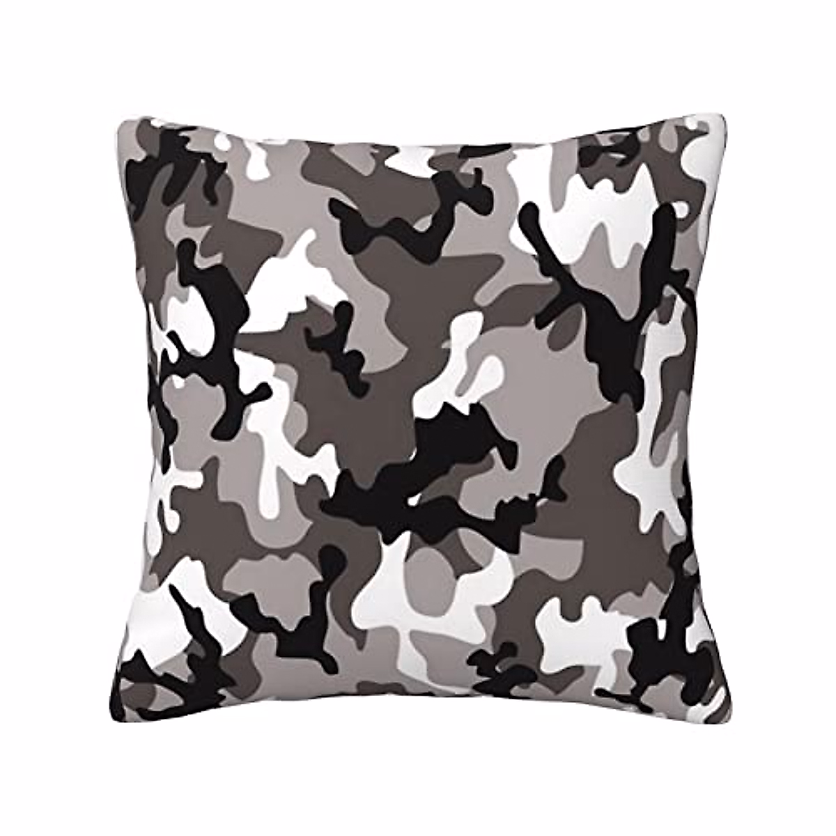 WURTON Black Grey White Camo Print Throw Pillow Covers, Soft Square Cushion Case,for Sofa, Couch,Bed Chair-18 X 18 Inch