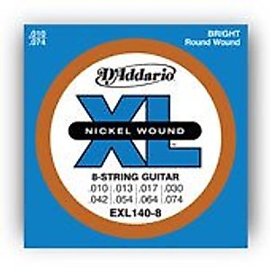 D'Addario D'Addario EXL140-8 Electric Guitar Strings - Light-Top/Heavy-Bottom - 10-74 - 1 Set