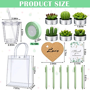 MotiMind 6 Sets Baby Shower Prizes for Game Winners Succulent Candle Double Wall Tumbler Heart Cork Coaster Insulated Ballpoint Pen Gift Bag Baby Shower Bridal Shower Game Prizes