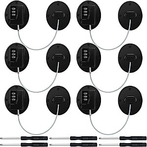 Hoteam 6 Pcs Cabinet Locks with Combination Fridge Lock Combo Child Safety Combination Lock with Screwdrivers Refrigerator Lock Child Proof Cabinet for Kid Windows Closets Drawers Refrigerator (Black)
