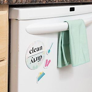 MC SQUARES Squares Reusable, Erasable Cleaning Organizer Bundle|30 Count with Checklist, Labels, Reminders and Smudge-Free Tackie Marker|Cling to Stainless Steel & Glass|USA Made