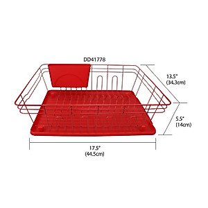 Home Basics, Red Contempo 3 Piece Dish Rack (1