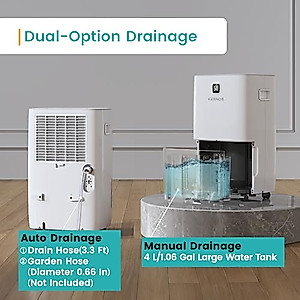 Kesnos 120 Pints Energy Star Dehumidifier for Home & Basement with Drain Hose, Front LED Display and 1.06 Gal Water Tank, Ideal for Spaces up to 6,500 Sq. Ft., Featuring Auto Defrost & Timer