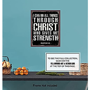 I Can Do All Things Through Christ - Philippians 4 13 - Religious Wall Decor - Christian Gifts for Men - Catholic Gifts - Inspirational Bible Verses Wall Decor - Scripture Wall Art - Jesus Wall Decor