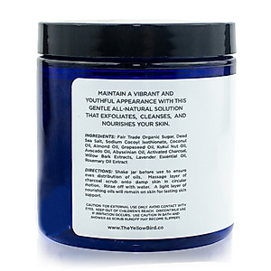 Natural Activated Charcoal Body & Face Scrub. Exfoliating Dead Sea Salt & Sugar Scrub. Deep Cleansing Pore Minimizer. Anti Cellulite, Acne, Blackhead, Scars, Wrinkle Treatment.