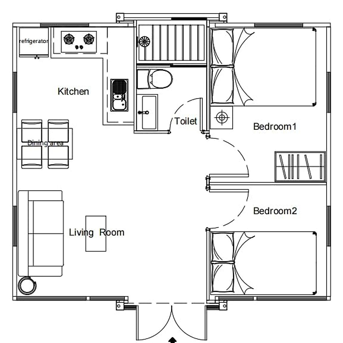 Urvil Enterprises, Expandable Tiny Villa 20FT&40FT Steel Home for Family, Aluminium Windows