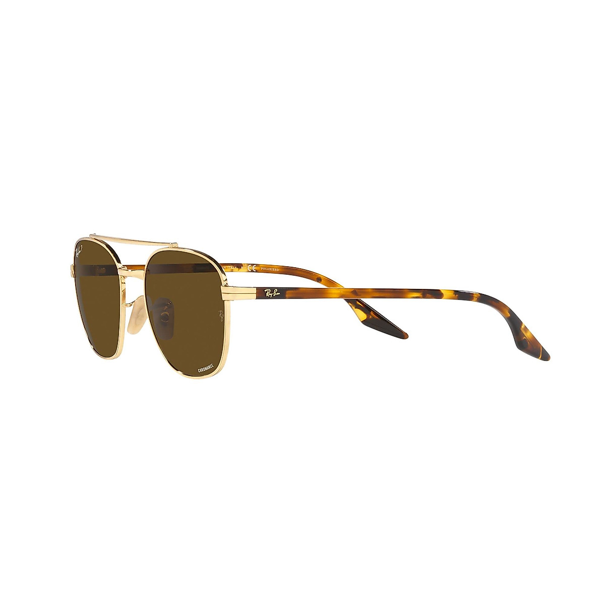 Ray-Ban RB3688 Square Sunglasses, Gold/Polarized Brown, 52 mm