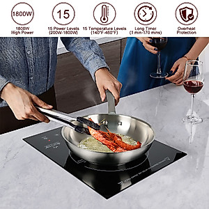 Duxtop Built-in Induction Cooktop, Portable Countertop Burner, Sensor Touch Induction Burner, 170-Minute Timer, Safety Lock, 1800W BT-200T1/8600BI
