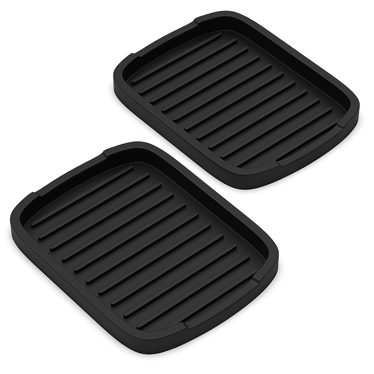 ZAPPOWARE Silicone sponge holder -soap tray - 5.9" X 4.33" (Black) - Set -2pcs