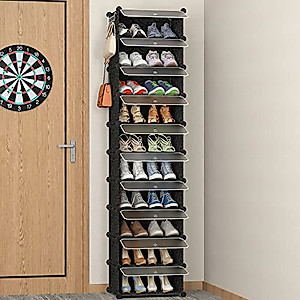 HOMIDEC Shoe Storage, 10-Tier Shoe Rack Organizer for Closet 20 Pair Narrow Shoes Shelf Cabinet for Entryway, Bedroom and Hallway