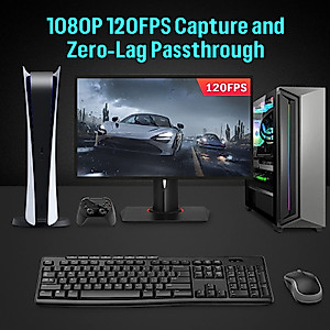 Game Capture Card, HDMI PCI-E 4K 30fps Record & Live Stream from Gaming Systems, Camcorders, DSLRs,Support Zero Delay HDMI Loop-Out