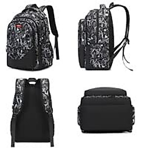 Asge School Backpack Boys Teenage Nylon Large School Bags Girls Satchel Kids Backpacks Print School Bags for 3-5 Years School Bags for Boys Waterproof Satchel