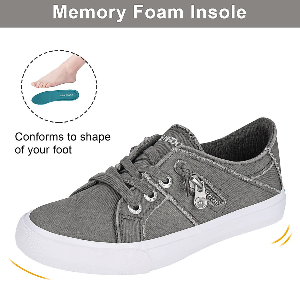 JENN ARDOR Women’s Fashion Sneakers Slip On Shoes Women Sneakers Canvas Shoes Womens Tennis Comfortable Walking Flats for Womens Casual Shoes