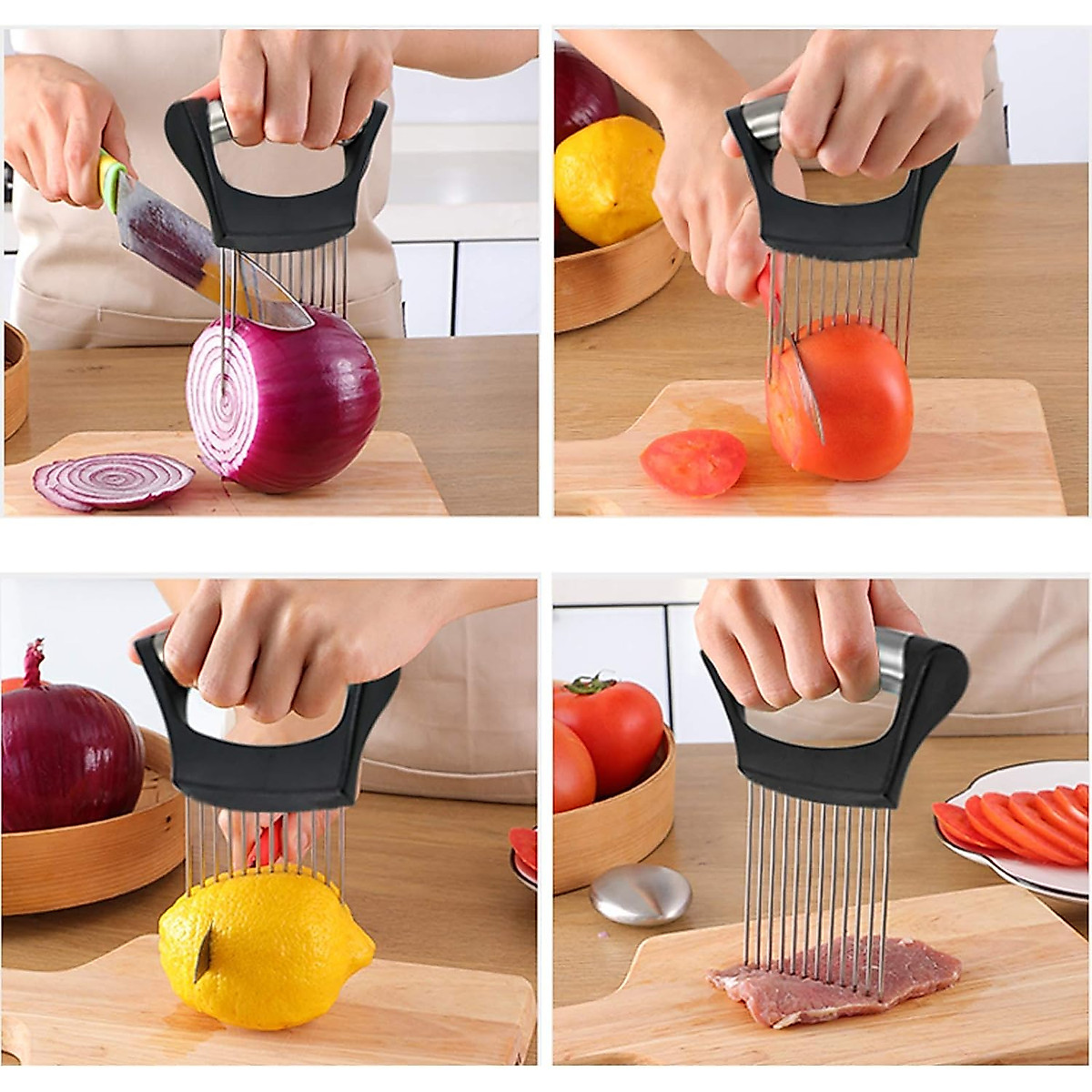 JK-GMTE Finger Guards for Cutting, 2 Pcs Stainless Steel Finger Protector for Cutting Food, Knife Guard, Chopping Protector for Dicing and Slicing in Kitchens