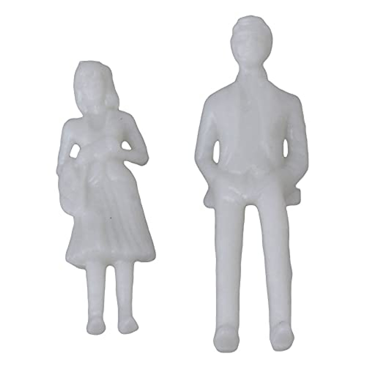 BQLZR White Unpainted Architectural 1:75 Scale Model Figures for Placed on Cakes, Railway Models, Building Models, Dioramas,6 Types of Poses,Make of Light Plastic