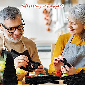 Hotop 30 Pcs Extra Thick Pipe Cleaners 30mm Jumbo Pipe Cleaners Craft Supplies Chenille Stems Pipe Cleaners for Beginners Christmas DIY Art Supplies Decorations(Black)