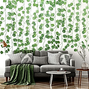 72 Packs Fake Vines Fake Ivy Leaves Artificial Ivy Garland Greenery Vines Hanging Plants for Bedroom Wedding Party Garden Home Kitchen Office Wall Decoration