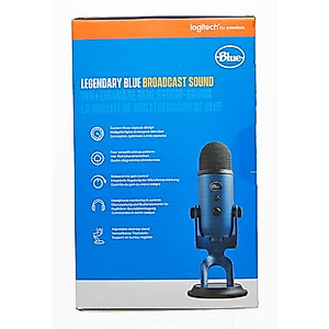 Logitech for Creators Blue Yeti USB Microphone for Gaming, Streaming, Podcasting, Twitch, YouTube, Discord, Recording for PC and Mac, 4 Polar Patterns, Studio Quality Sound, Plug & Play-Midnight Blue