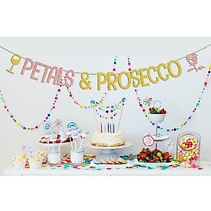 Petals & Prosecco Banner, Bridal Shower Decorations, Mimosa Bar Decor, Bride to Be Miss to Mrs, Champagne Engagement Bachelorette Birthday Party Supplies Gold & Rose Gold