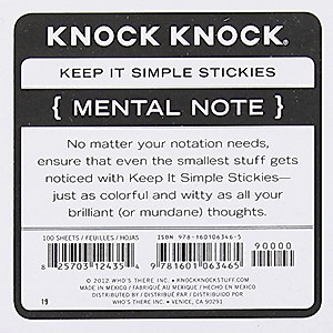 1-Count Knock Knock Mental Note Sticky Notes, To Do List Notepads, 3 x 3-inches each