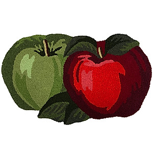 Apple Rug Fruit Shaped Mat Orchard Rug Red Hand Woven Carpet Bedroom Area Rug Non Slip Bathroom Rug Apple Orchard Home Decor Doormat Area Rugs Modern Area Rugs 17.7"x 31.49"