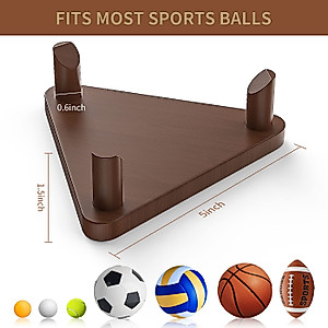 Ball Stand Holder,Ball Display Stand Wooden for Football Basketball Stand Soccer Ball Holder,Rugby Ball Volleyball Sports Ball Storage Rack Made of Solid Wood,Trophy Autograph Memorabilia Display Case