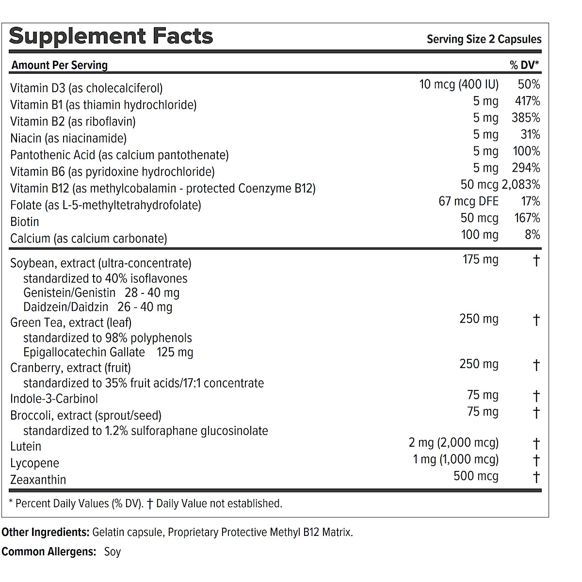 ANDREW LESSMAN Ultimate Women’s Wellness 180 Capsules – Naturally Relieves Menopause Symptoms, PMS & Perimenopause, with Soy Isoflavones, EGCG, Cranberry, Indole-3-Carbinol. Easy to Swallow Capsules