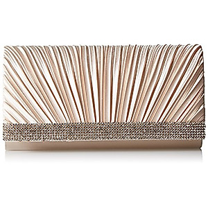 Jessica McClintock womens Chloe Satin Clutch Evening Handbag, Champagne, One Size US
