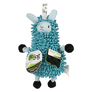 goDog Llamas Noodle Squeaky Plush Dog Toy, Chew Guard Technology - Blue, Small