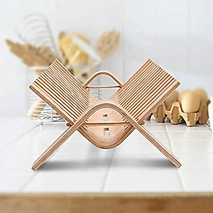 ZSQAI Kitchen shelf- Dish Drying Rack Bamboo Dish Rack plate rack Collapsible Dish Drainer, dish drying rack Wooden Plate Rack