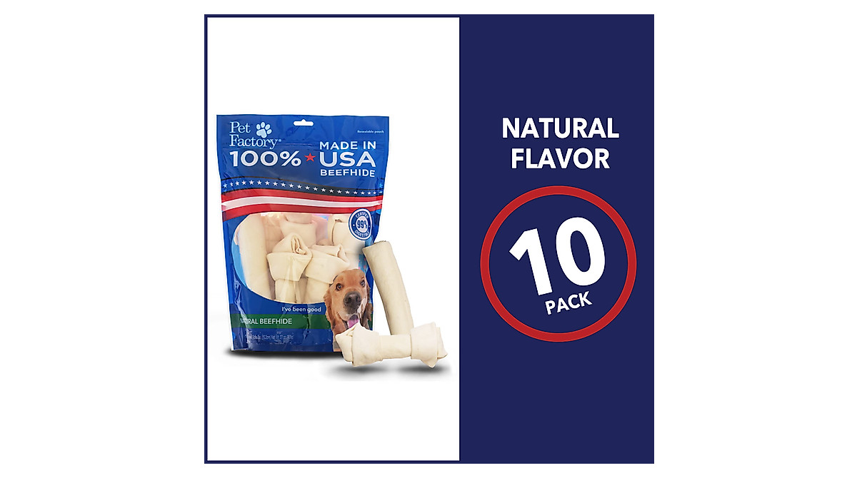Pet Factory USA Beefhide Dog Chews | Natural Bones & Rolls