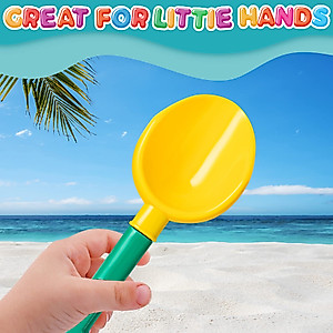 3pcs Beach Shovel for Kids Age 3-10, Large 10 Inch Sand Shovel Heavy Duty Thick Plastic Sand Scoops Great for Beach Toys for Kids, Sand Toys for Toddlers, Outdoor Sandbox Toys