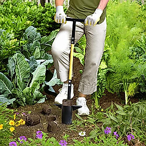 Jardineer Bulb Planter Tool - Long Handle Bulb Planter with Small Bulb Planter Set, Saw-Tooth Bulb Transplanter for Quick Dig. Durable Bulb and Garden Planter Steel Handle, Ideal Bulb Planting Tool