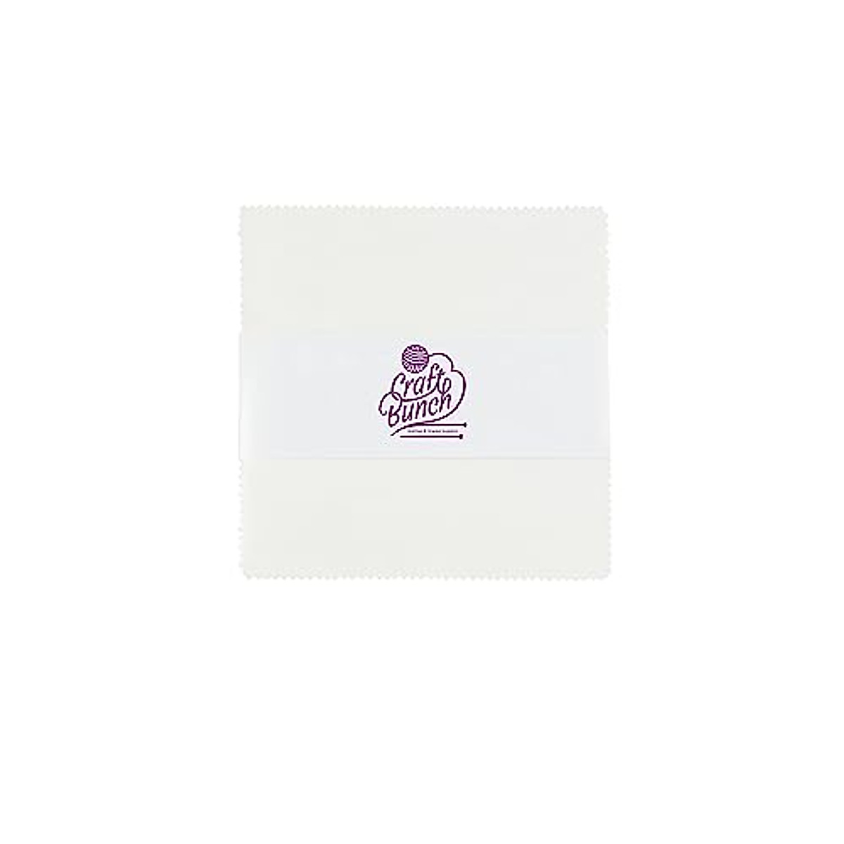 Craft Bunch - 5 inch Charm Pack for Quilting - 42 Precut Cotton Fabric Squares (White)