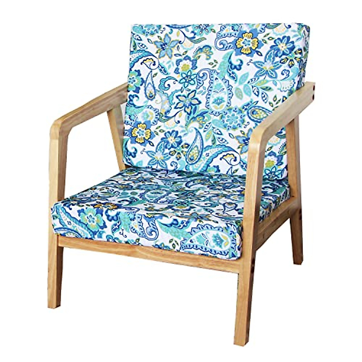 EHouseHome Patio Chair Seat Cushion Covers,Washable UV Resistant Slip Covers Replacement,Waterproof Outdoor Furniture Cushion Pillow Seat Cover for Couch,Garden,Sofa,22"×22"×4"(4 Covers Only,Paisey)