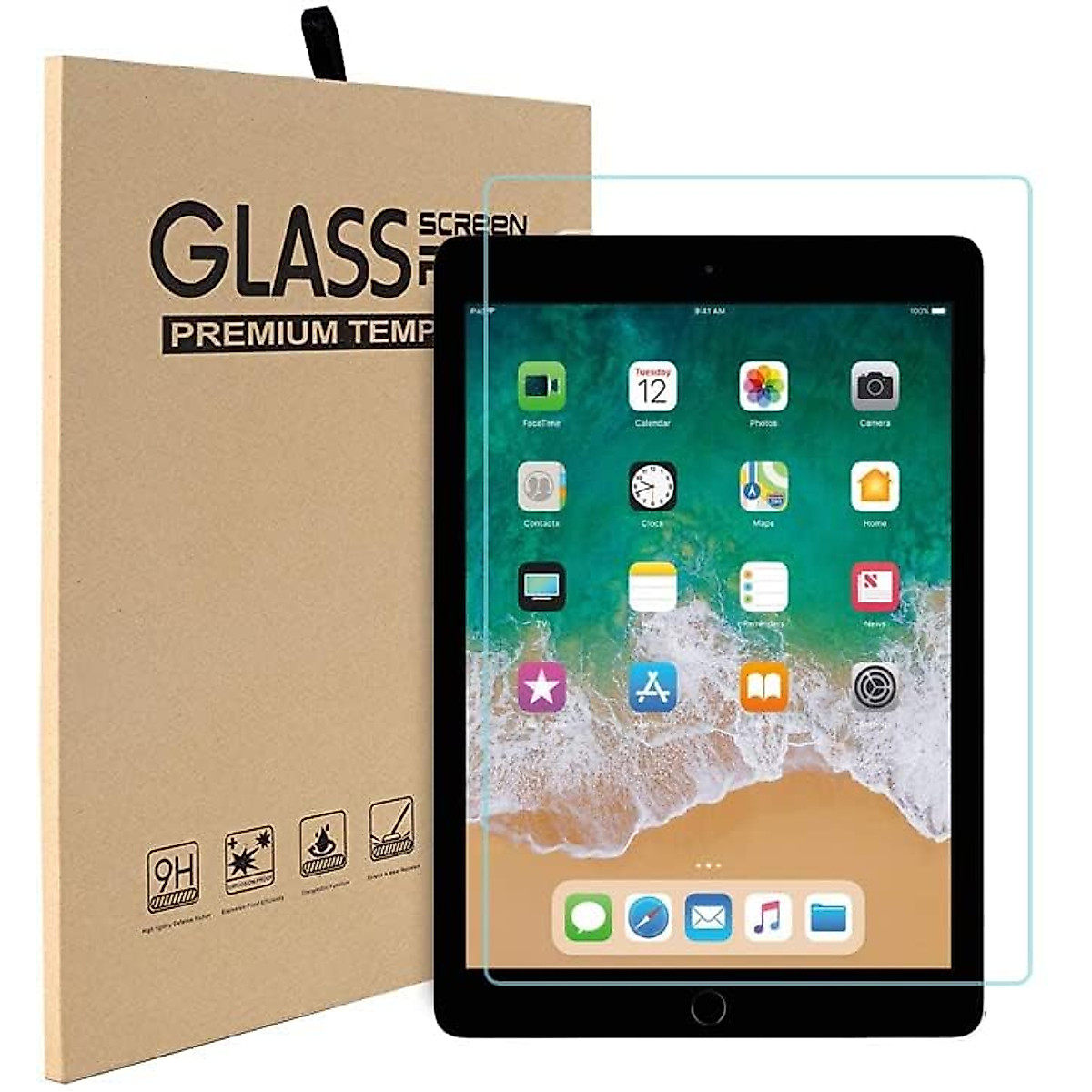 TSQ iPad Air Screen Protector 1st 2nd Generation | Glass Screen Protector for iPad Pro 9.7 2016/ iPad 5th 6th Generation 2017 2018 | Tempered Glass Compatible with iPad 9.7 Inch (1 Piece)
