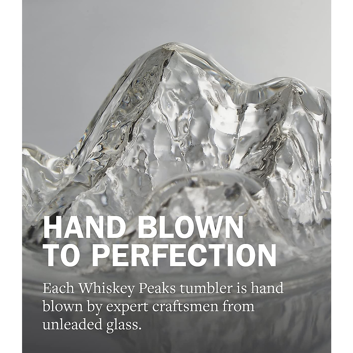 Huckberry Whiskey Peaks Iconic Mountain Bar Glasses, 11.5 oz Capacity, Lead-Free Crystal, Mt. Everest, Set of 2