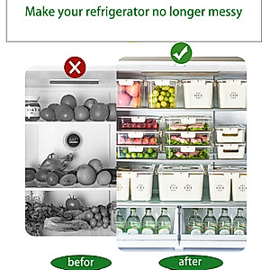 Rzmyencg Fruit Storage Containers for Fridge with Lids and Handle,Refrigerator Organizer Bins,with 4 Removable Colanders,Food Divided Serving Tray with Lid,BPA-Free Vegetable Fresh Produce Saver