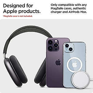 Spigen S380 (MagFit) Designed for Airpods Max Stand/MagSafe Charger [Charger Not Included] - Premium Aluminum Dual Headphone Stand Compatible with iPhone 14/13/12 Models - Space Gray