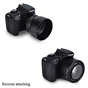 JJC Lens Hood Shade for Canon EF 50mm f/1.4 USM Lens Replaces Canon ES-71II Hood Reverse Attaching -Black