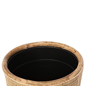 Park Hill Collection ECW16003 Woven Rattan Plant Basket, 12"