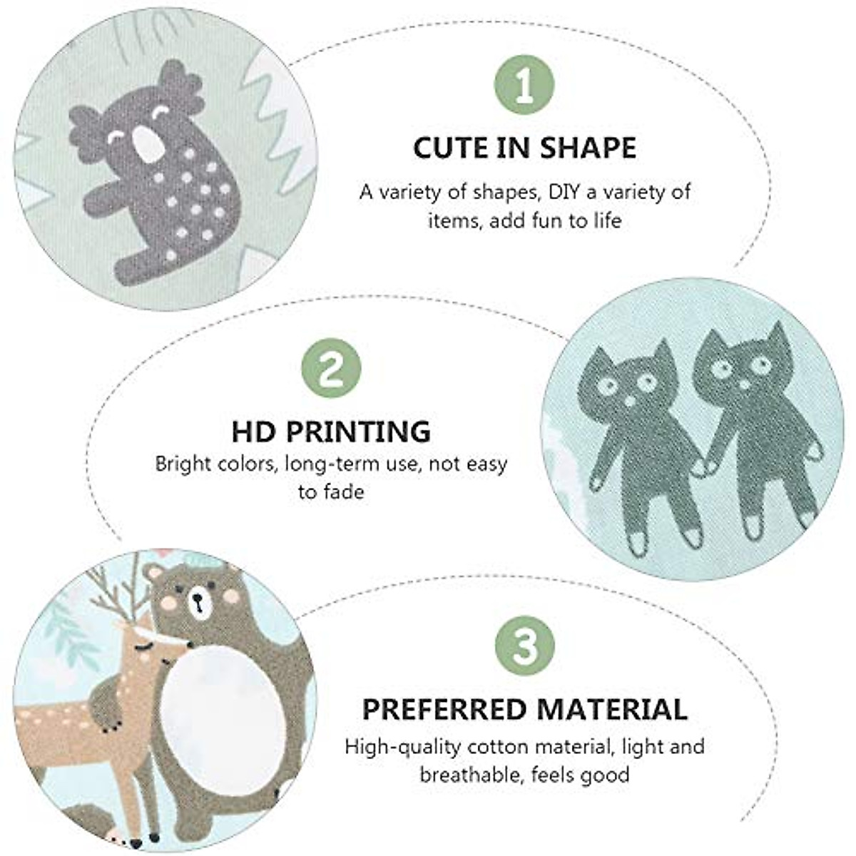 ARTIBETTER Quilted Fabric 25cm X 25cm Animal Cotton Fabric Bundles Fat Quarters Fabric Squares Precut Fabric Scraps Sewing Patchwork for Quilting DIY Scrapbooking 8pcs Quilt Fabric