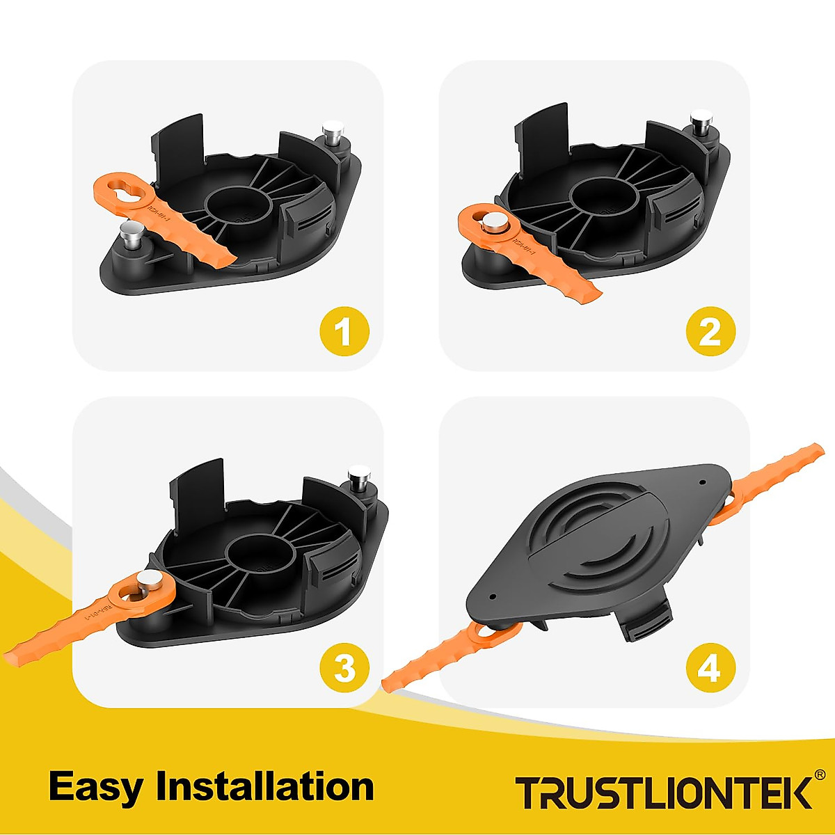 TRUSTLIONTEK Trimmer Blades Head Replacement Spool,Compatible with Black & Decker GH900 GH600 LST522 LCC140，Can Replace AF1003ZP，AF-100-32P Replacement spools. (1+10 Blade), TLHGB-01-BD