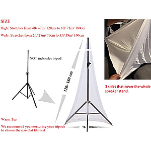 UCARE Floor Speaker Stand Covers Metal Heavy Duty Support Stand Cover for Weddings Banquets Events 3 Sided Triangular DJ Speaker Stand Tripod Cover Scrim (ONE Pack-White)