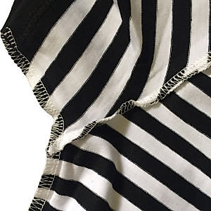 Ezsskj Men's Youth Short Sleeve Crew Neck Striped T Shirt Tee Outfits Tops Medium Black