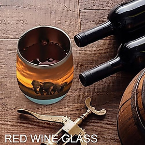 WYUSPGK 304 Stainless Steel Insulated Cup, Sunset Elephant Print Smooth Rim, Durable & Reusable - Perfect for Office, Home, And Travel