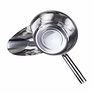 IEUDNS Stainless Steel French Fry Scoop Popcorn Scoop Utility Scoop Chip Popcorn Bagger French Fry Bagger Scoop for Ice Nuts Snacks, 21cm Right