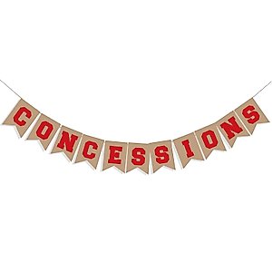 Concessions Banner Baseball Banner Sports Theme Concession Stand Sign Garland Concessions Sign Concession Stand Supplies for Baseball Banner Decor Concession Stand Decorations