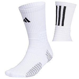 adidas Select Basketball Crew Socks (1-Pair), White/Black, X-Large