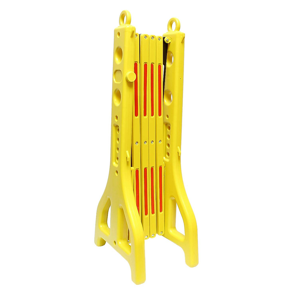 BISupply Folding Barricade – 8 Ft Portable Road Safety Barriers with Reflectors, Construction Barricade Safety Fence